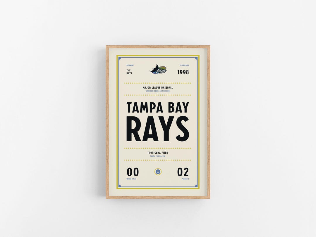 Tampa Bay Rays Ticket Print | Wall Art | Vintage Poster | Rays Baseball ...