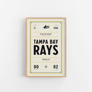 Tampa Bay Rays Ticket Print | Wall Art | Vintage Poster | Rays Baseball ...