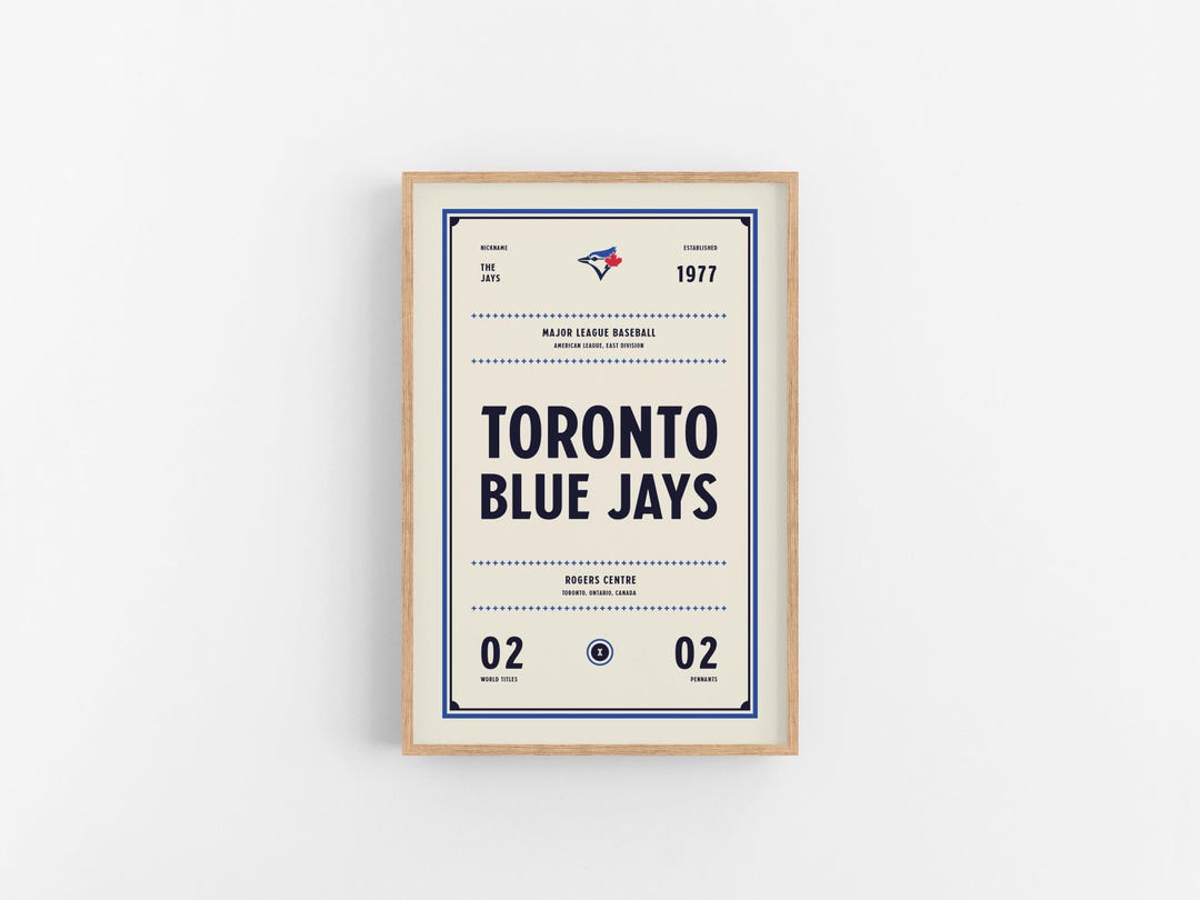 Toronto Blue Jays Ticket Print | Wall Art | Vintage Poster | Blue Jays ...