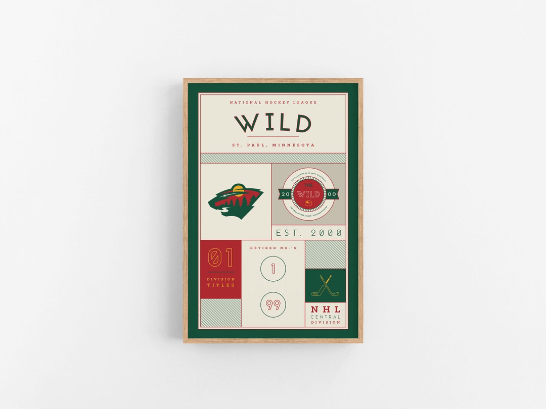 Minnesota Wild Stats Print | Wall Art | Vintage Poster | Wild Hockey - Etsy