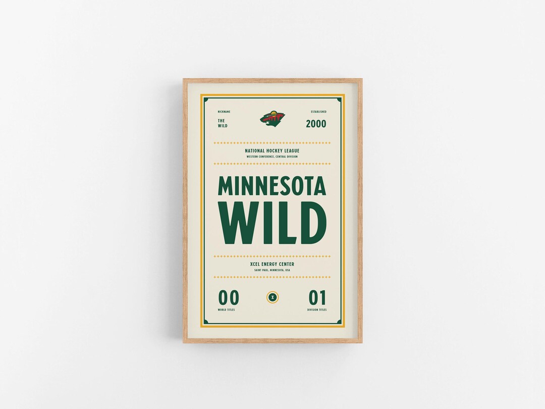 Minnesota Wild Ticket Print | Wall Art | Vintage Poster | Wild Hockey ...