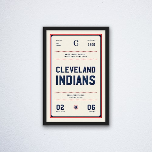 1935 CLEVELAND INDIANS Print Vintage Baseball Poster Retro - Etsy