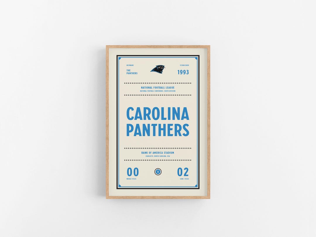 Carolina Panthers Ticket Print | Wall Art | Vintage Poster | Falcons ...