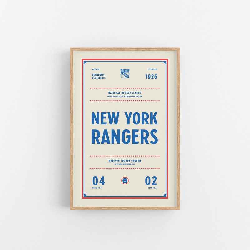 New York Rangers - Etsy