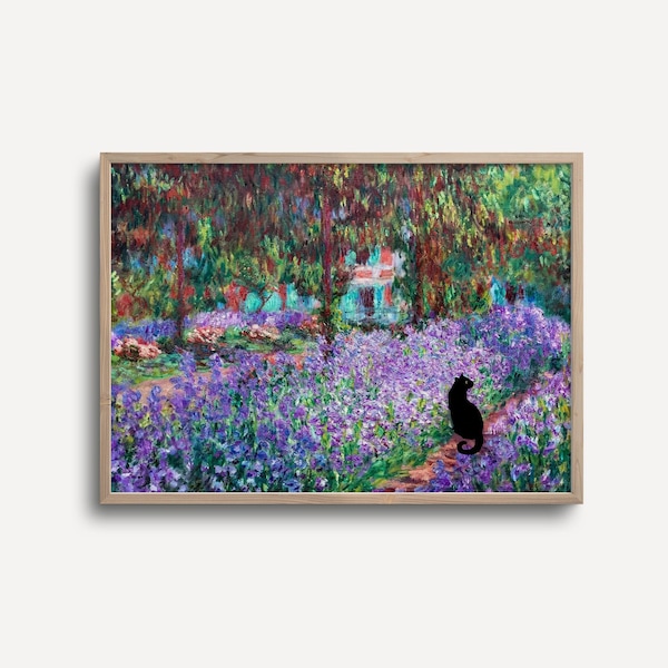 Monet Black Cat Painting - Etsy
