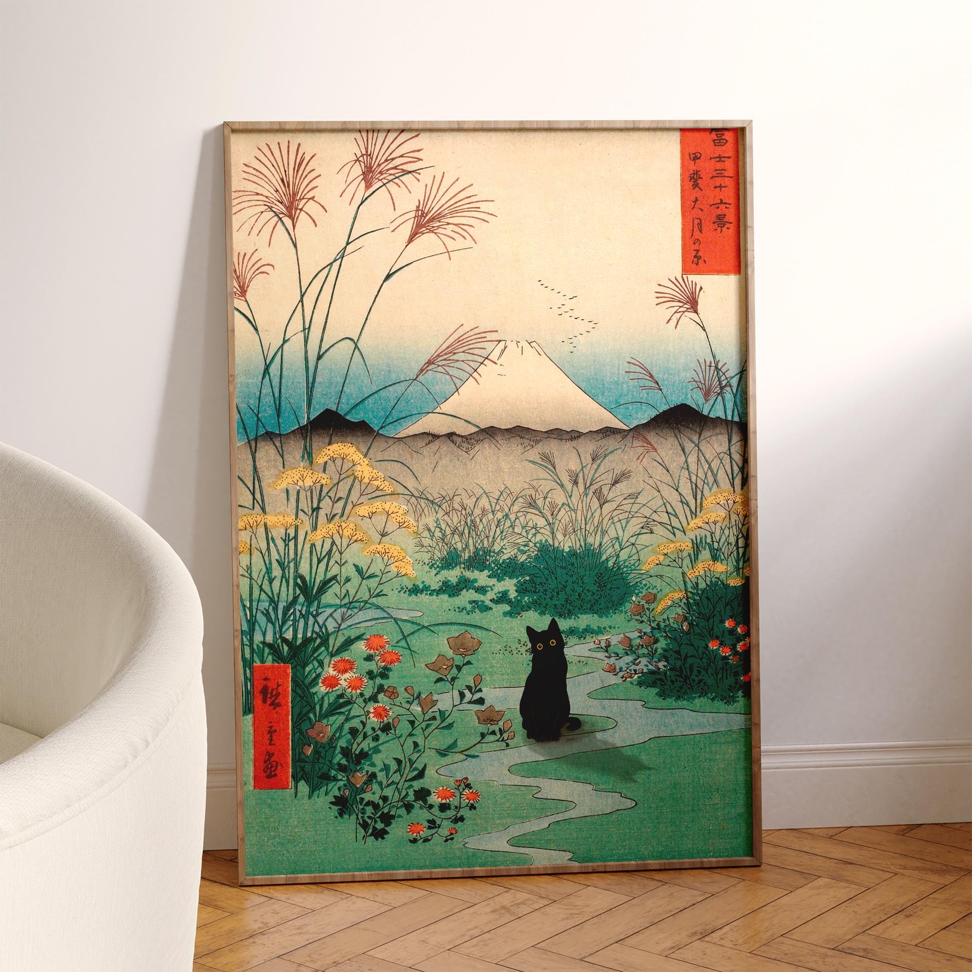 Cat Poster Hiroshige Artwork Japanese Art Print Funny Cat Lovers Gift ...