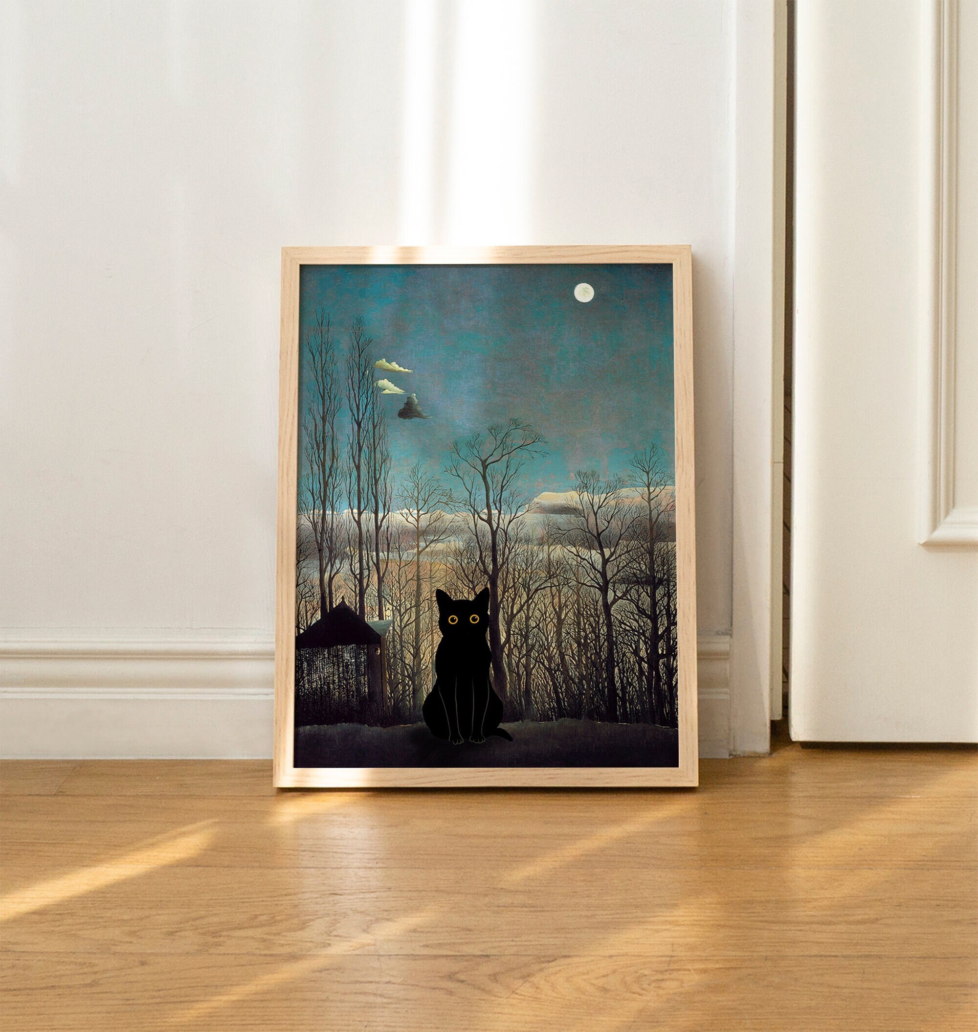 Cat Print Rousseau Carnival Evelina Wall Art Poster Black Cat Art Print ...
