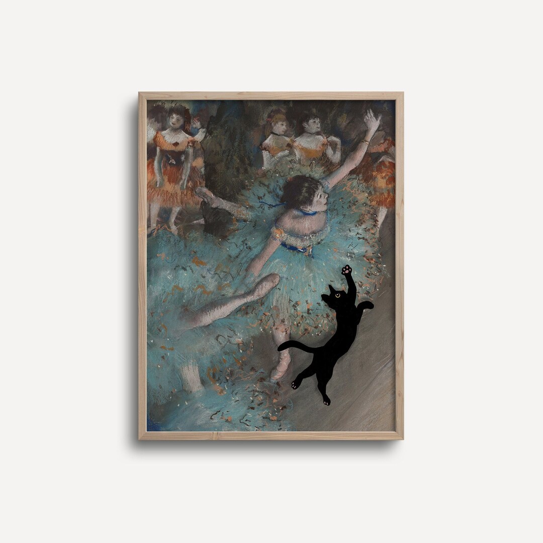 Cat Print Famous Painting Degas Art Painting Funny Poster Gift Vintage ...