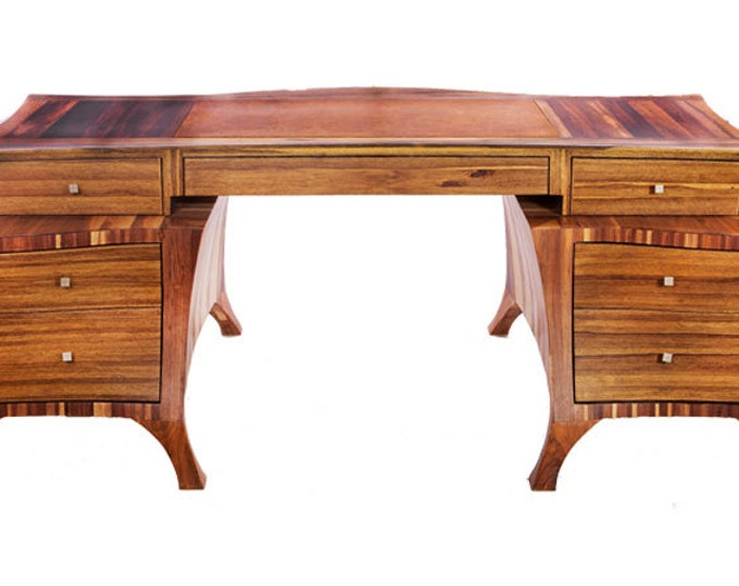 Lark Exotic Walnut Wood Office Desk - Etsy