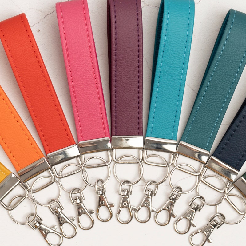 Genuine Leather Wristlet for Keys - Etsy