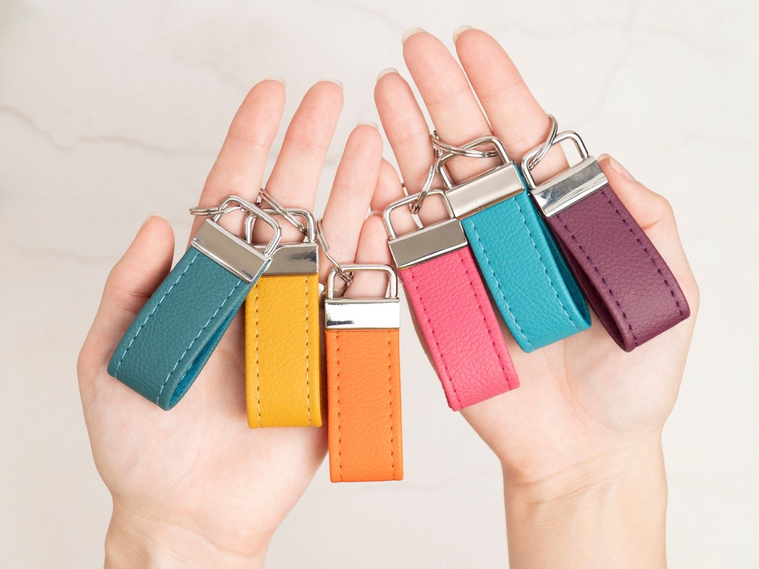 Leather Mini Keyring Fob / Leather Keychain / Key Fobs / Unisex Teacher ...