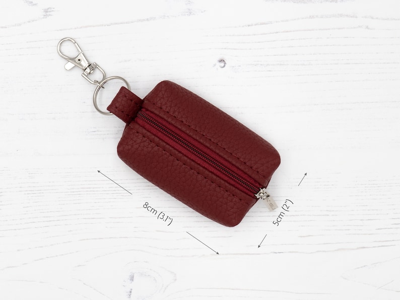 Leather Keyring Pouch: Handmade Boxy Coin Purse, Earbud Case - Etsy