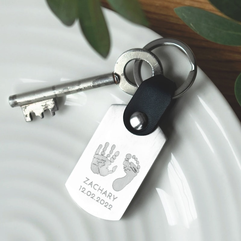 Handprint Keychain - Etsy