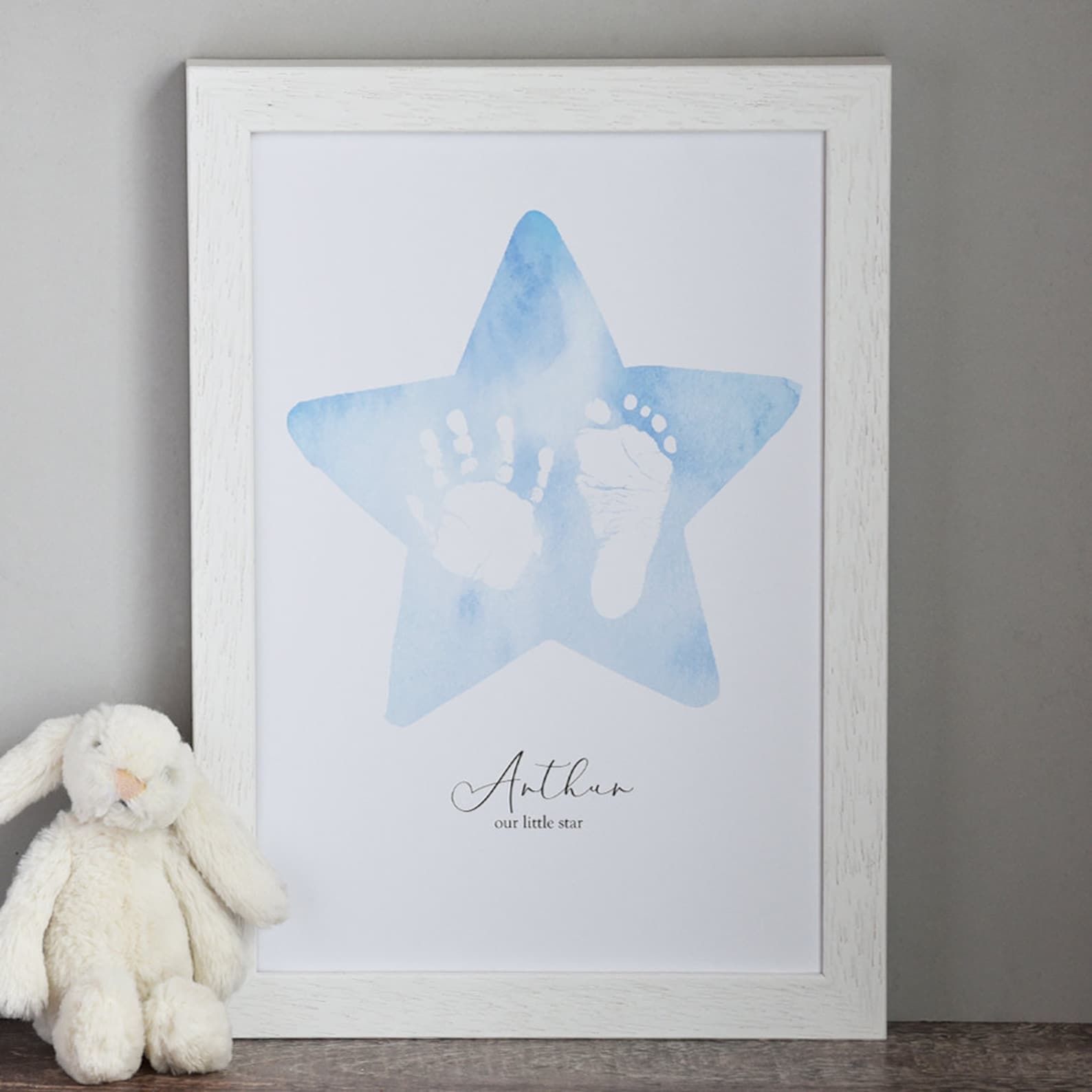 Personalised Baby Hand and Footprint Star Print New Baby | Etsy
