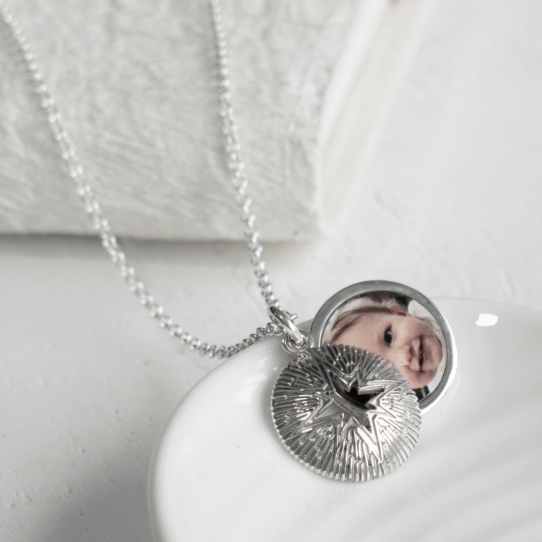 Personalised Silver North Star Photo Locket Necklace - Etsy