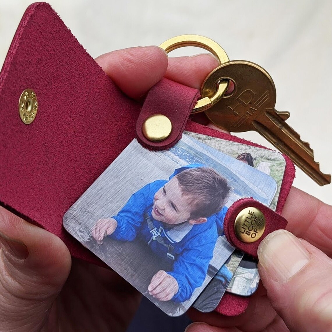 Personalised Leather Photo Book Keyring - Etsy