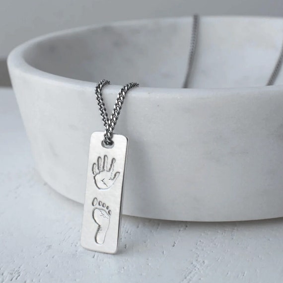 Personalised footprint necklace store