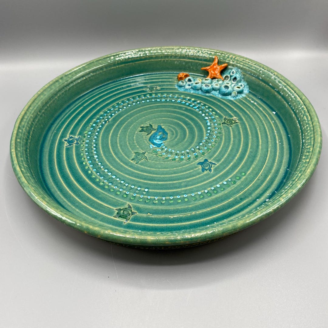 Wheel Thrown Turtle Platter - Etsy