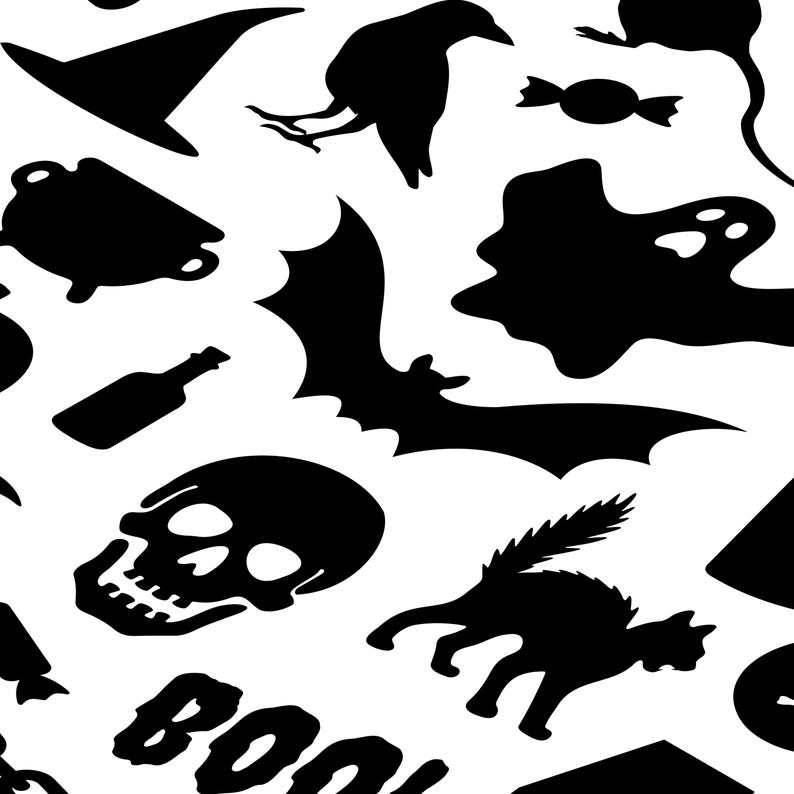 27 Detailed Halloween Pictographs (.SVG, .PNG) - Great for Crafts and ...
