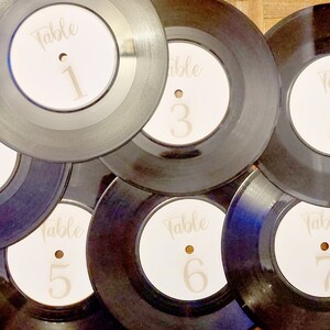 7" Record Personalised Wedding Table Number With Stand Alternative ...