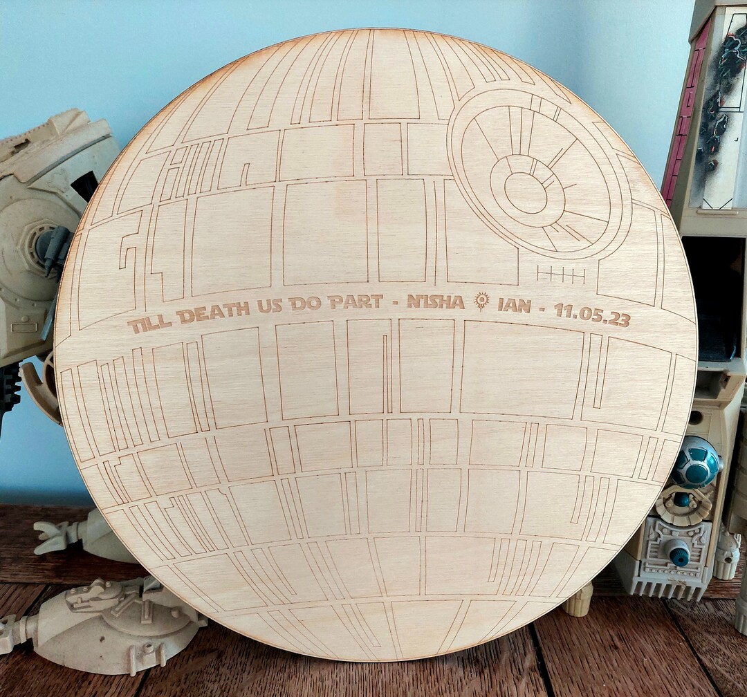 Personalised Star Wars Inspired Death Star Laser Engraved Wedding Guest ...