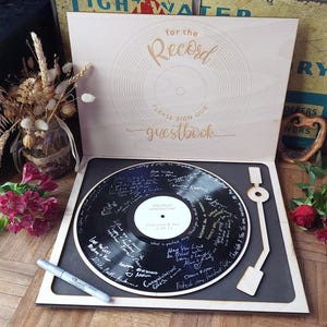 Vinyl Record Guest Book Display - Etsy