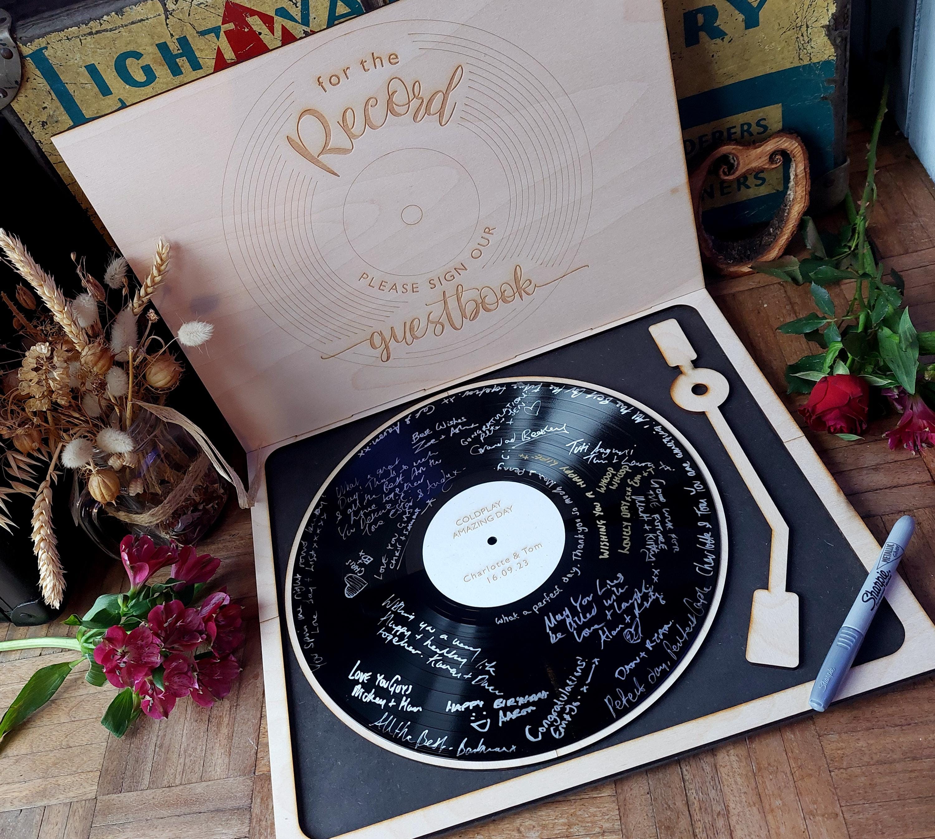 Personalised 12” Vinyl Record Wedding Guest Book Alternative With ...