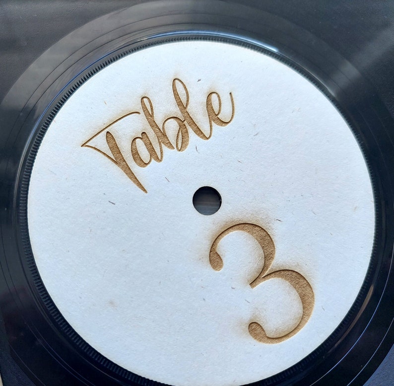 7" Record Personalised Wedding Table Number With Stand Alternative ...
