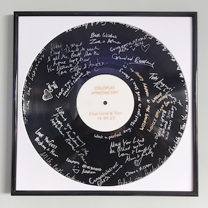 Personalised 12” Framed Vinyl Record Wedding Guest Book Alternative ...