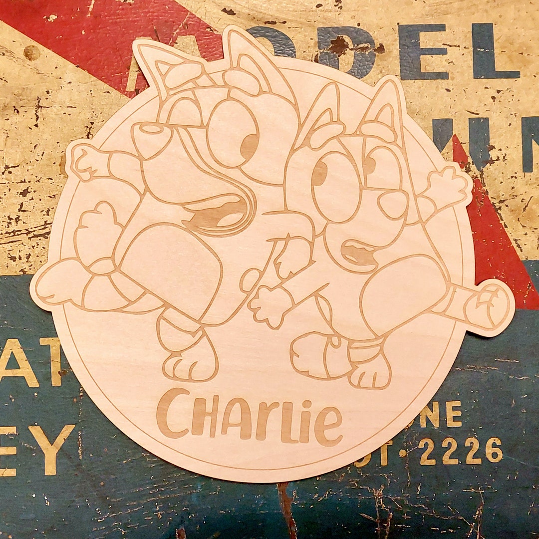 Bluey Inspired Personalised Bedroom Door Sign for Kids and Children ...