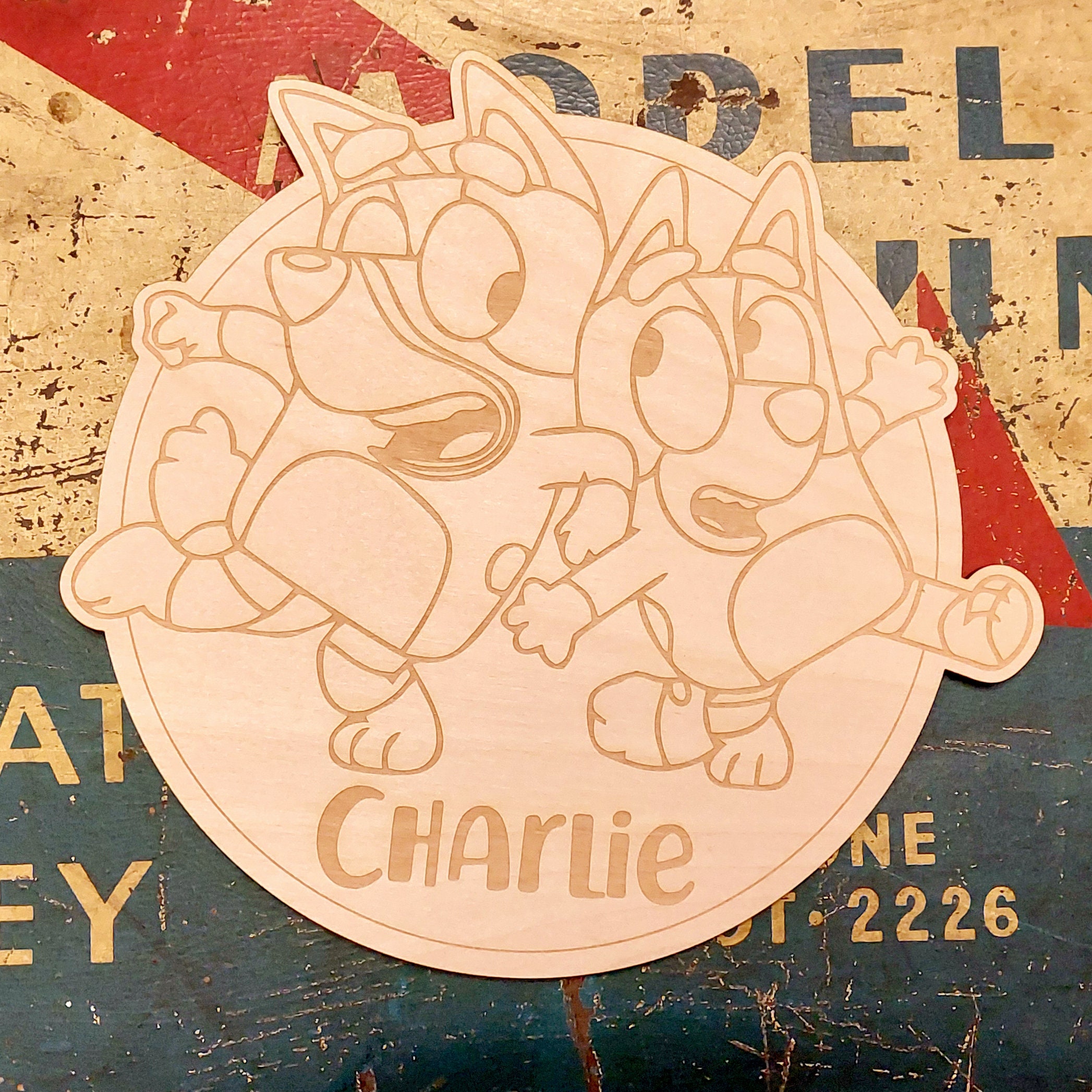 Bluey Inspired Personalised Bedroom Door Sign for Kids and Children ...