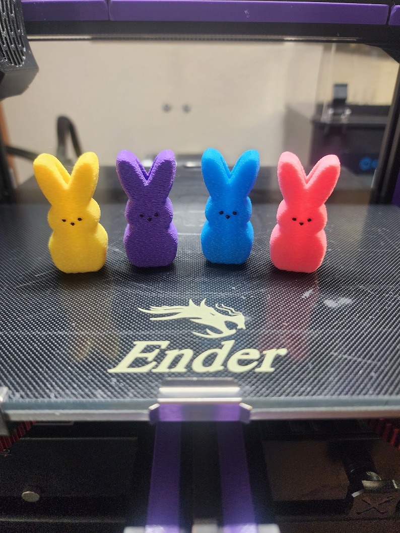 3d Printed Peep Bunny Straw Toppers - Etsy
