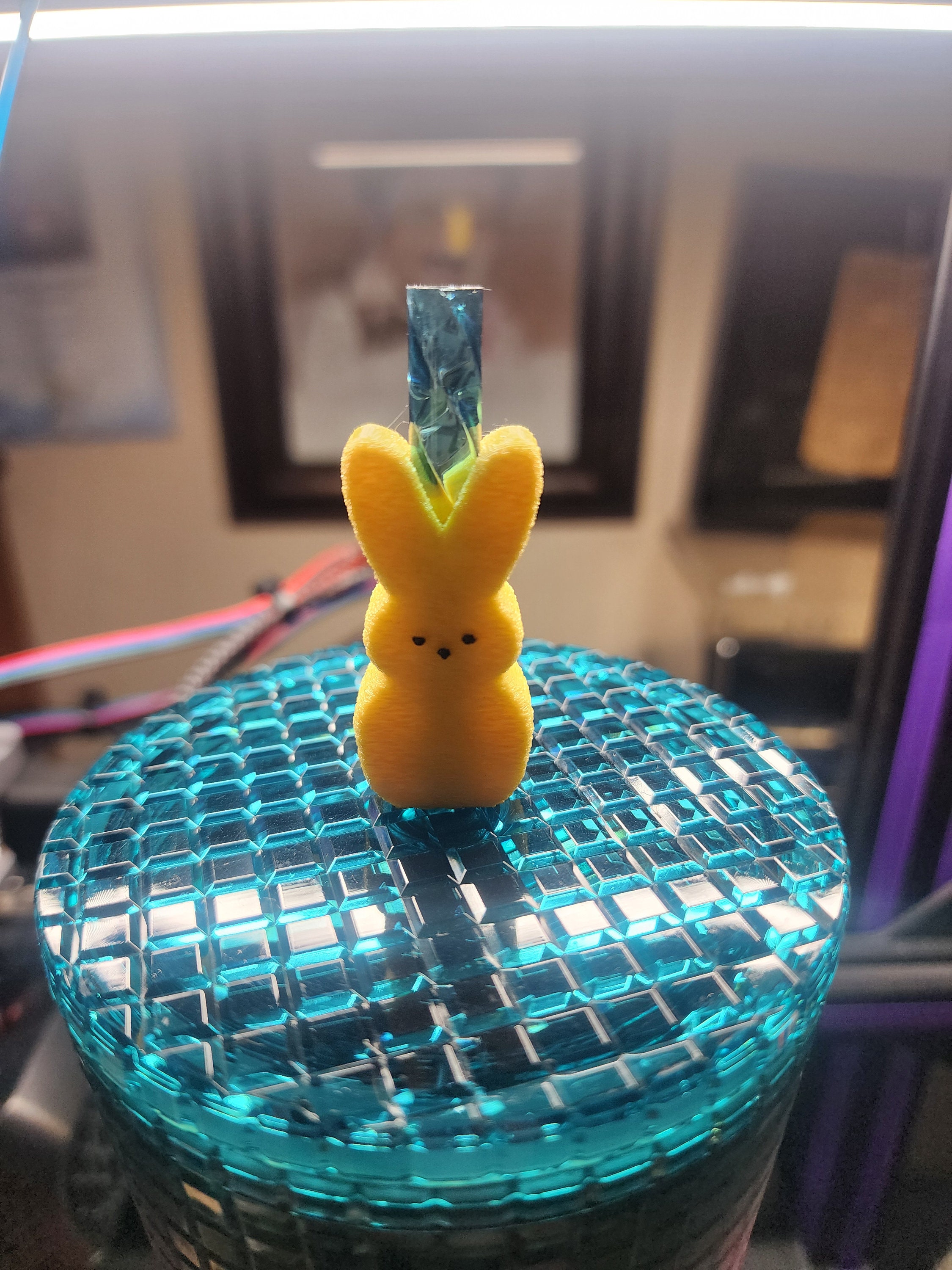 3d Printed Peep Bunny Straw Toppers - Etsy