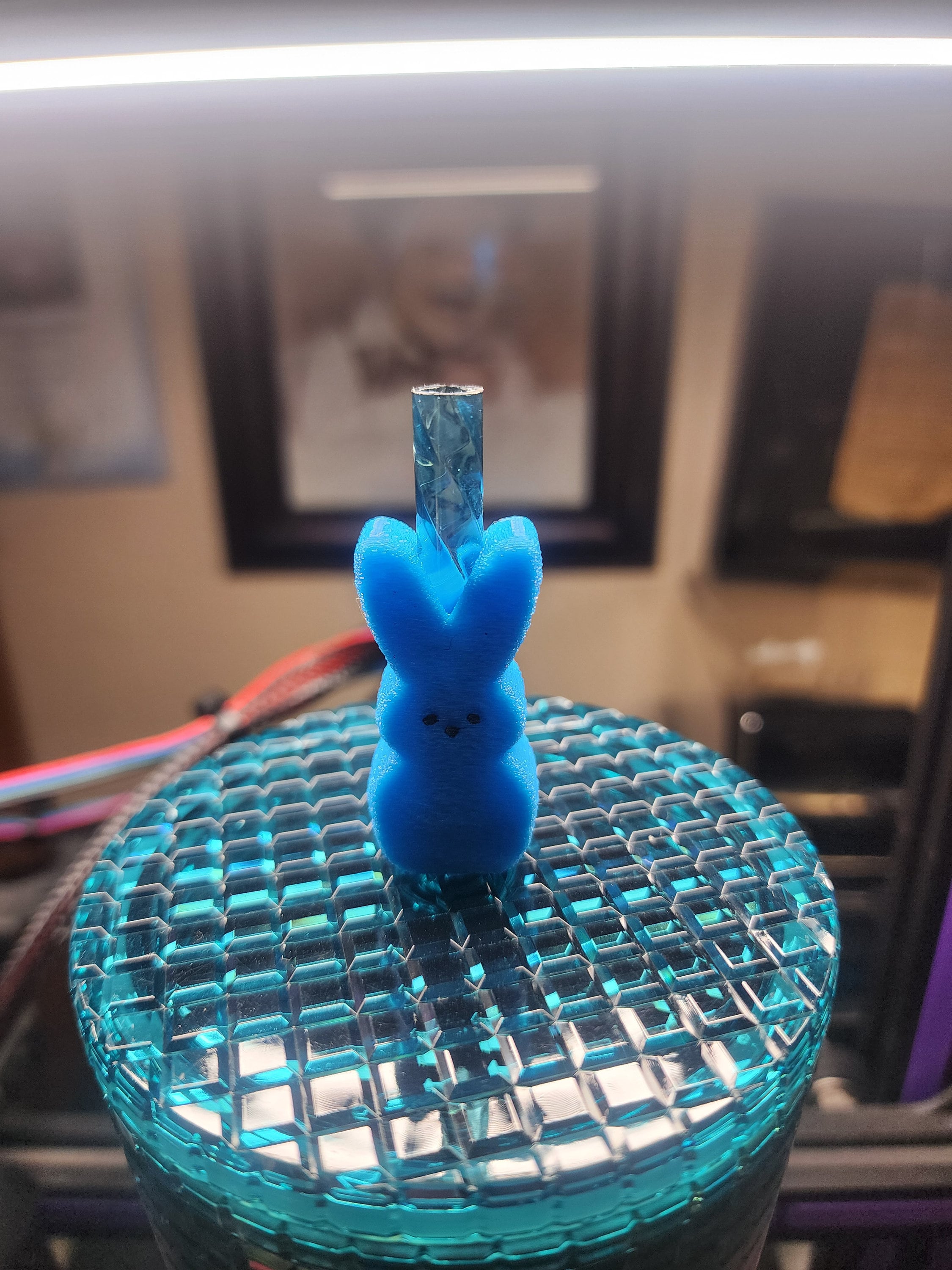 3d Printed Peep Bunny Straw Toppers - Etsy