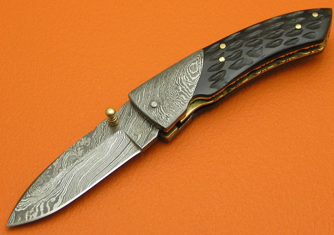 100% hecho a mano y forjado Sana Cubiertos Damasco Acero Jigged Buffalo ...