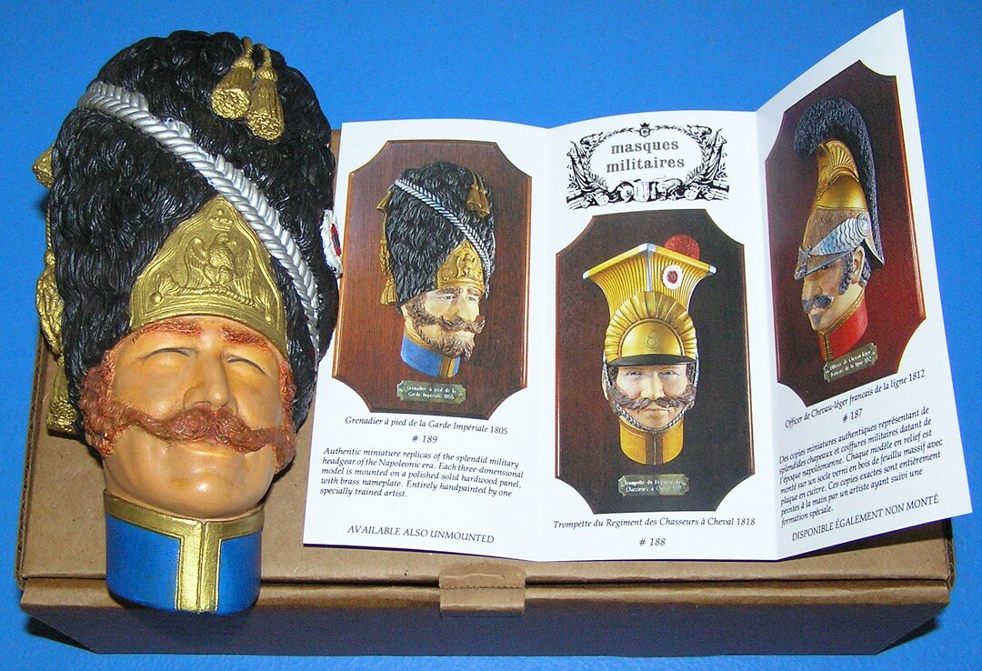 Vintage Bossons Head Military Mask Grenadier Closed Eyes Pristine ...