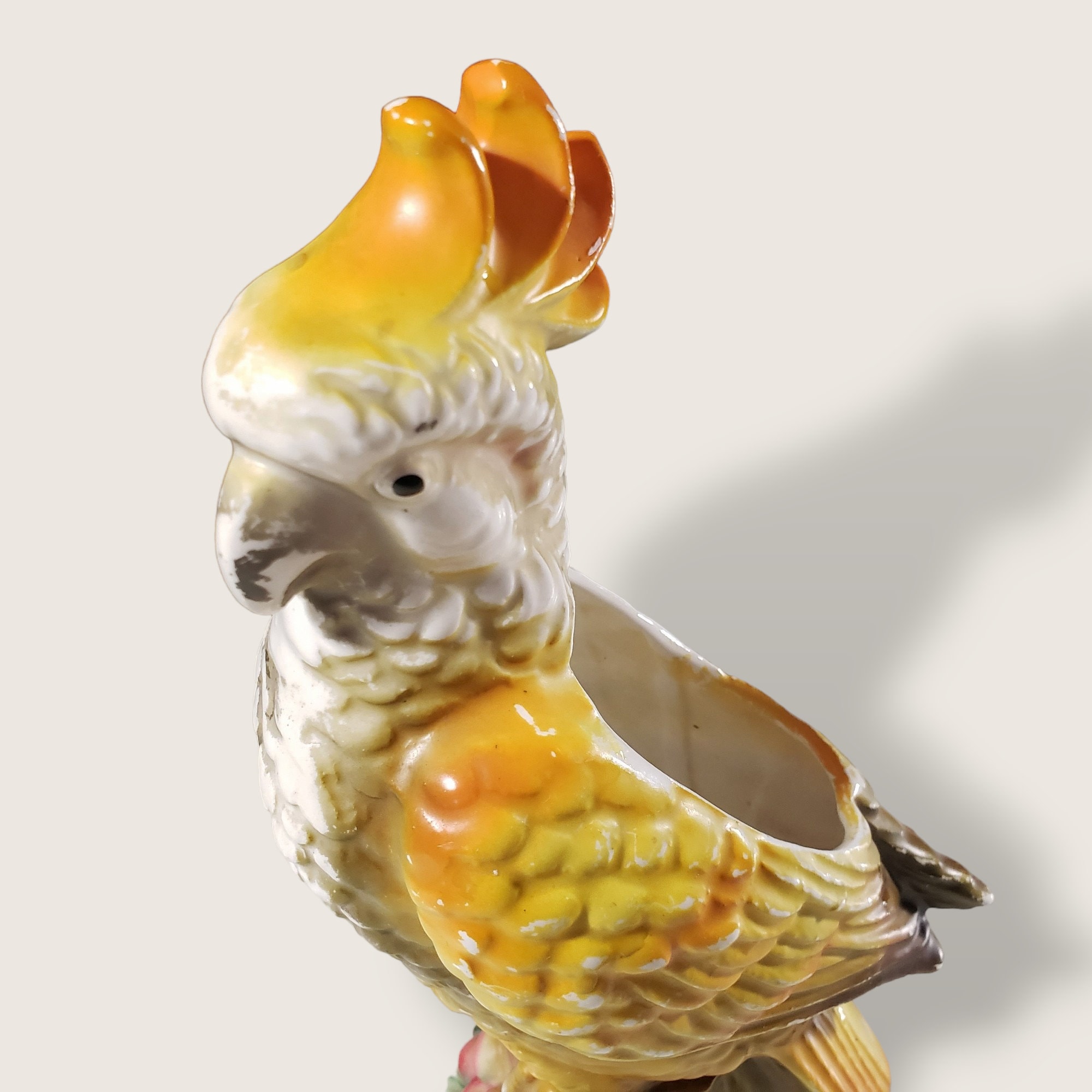 Midcentury Ceramic Cockatiel Parrot Planter, Two Available - Etsy