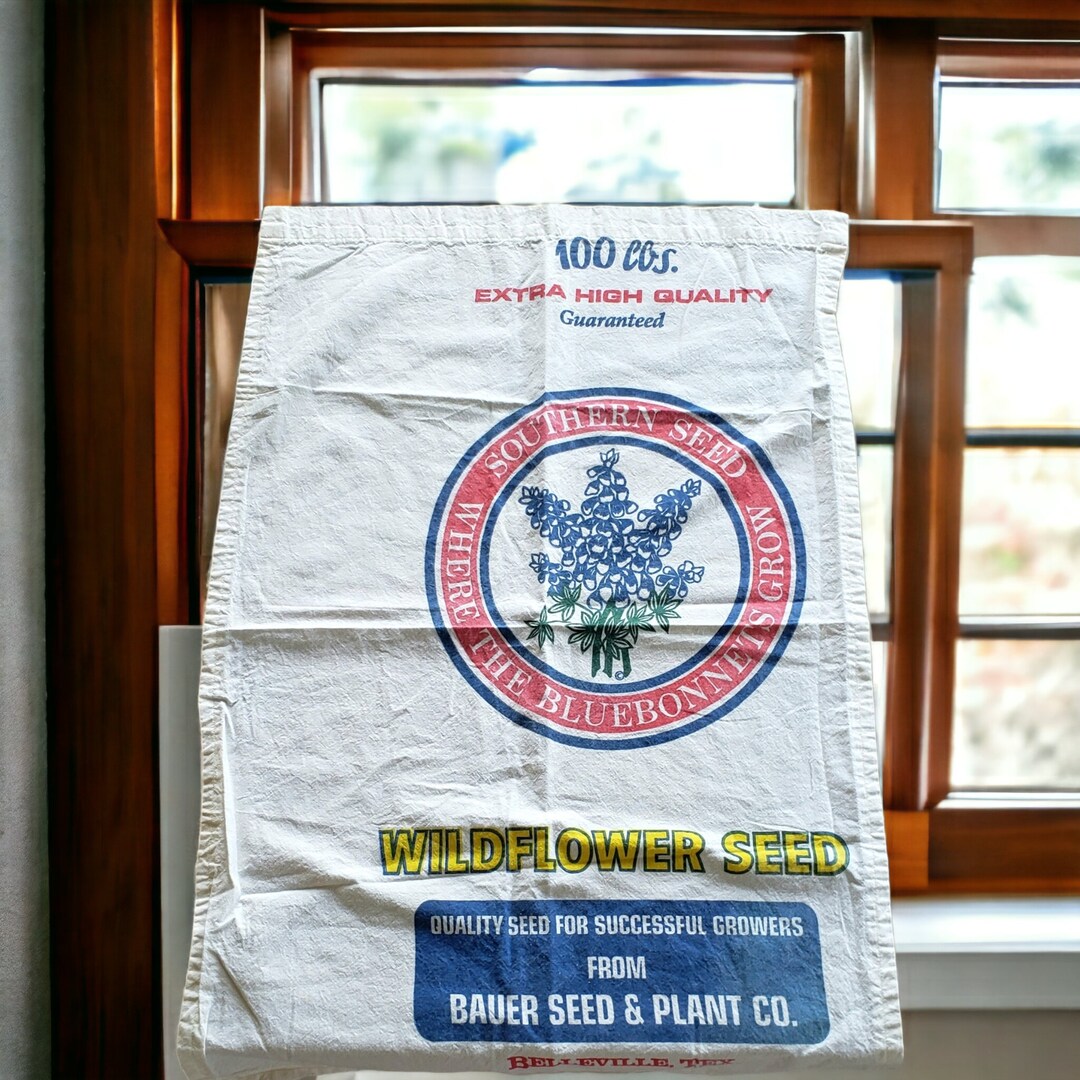 Vintage Wildflower Seed Bag Wall Hanging or Curtain Panel - Etsy