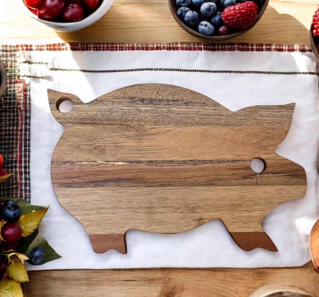 Vintage Wooden Pig Cutting Board, Breadboard, Handmade Rustic Country ...