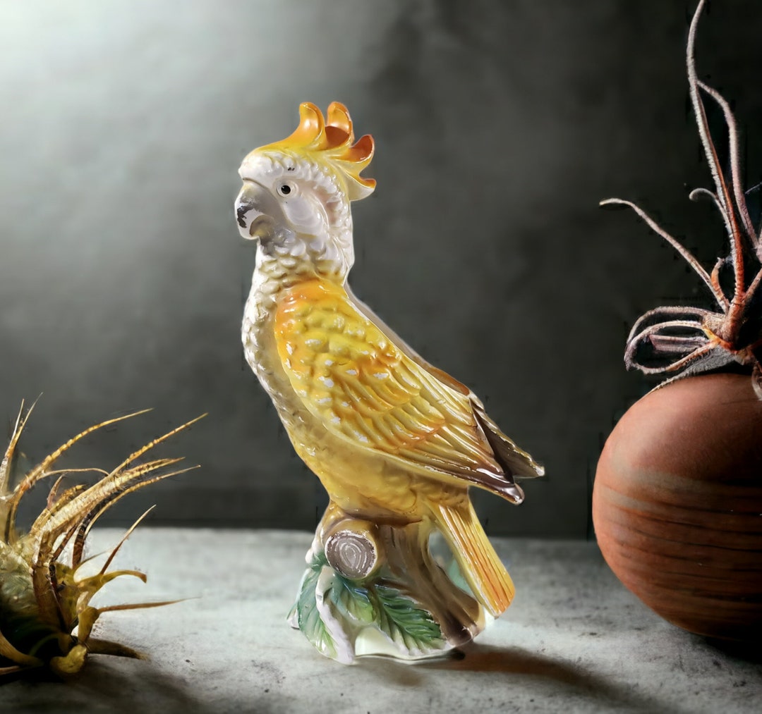 Midcentury Ceramic Cockatiel Parrot Planter, Two Available - Etsy