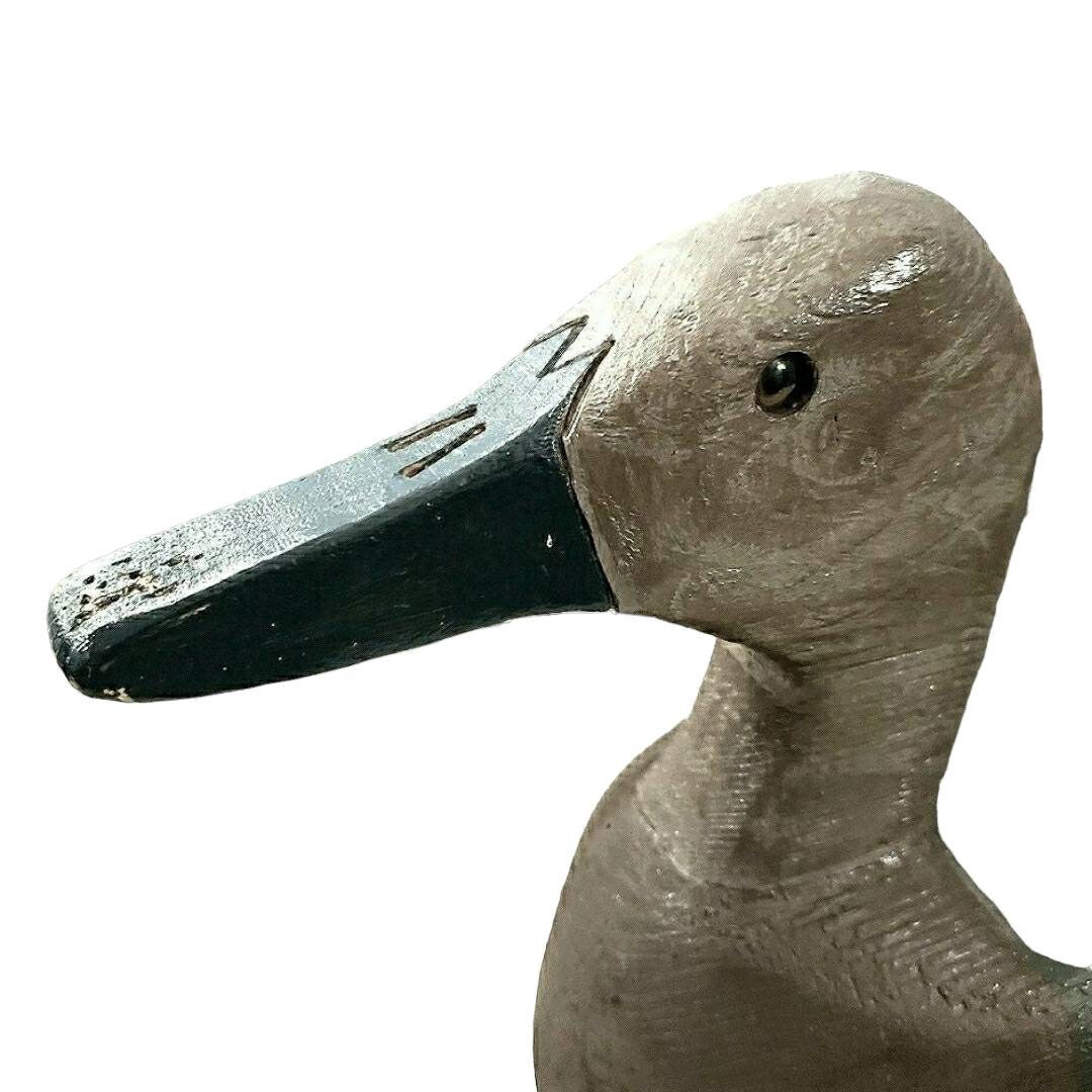 Vintage N. Olson Folk Art Wooden Duck Decoy Canvasback Hen Duck Hunter ...