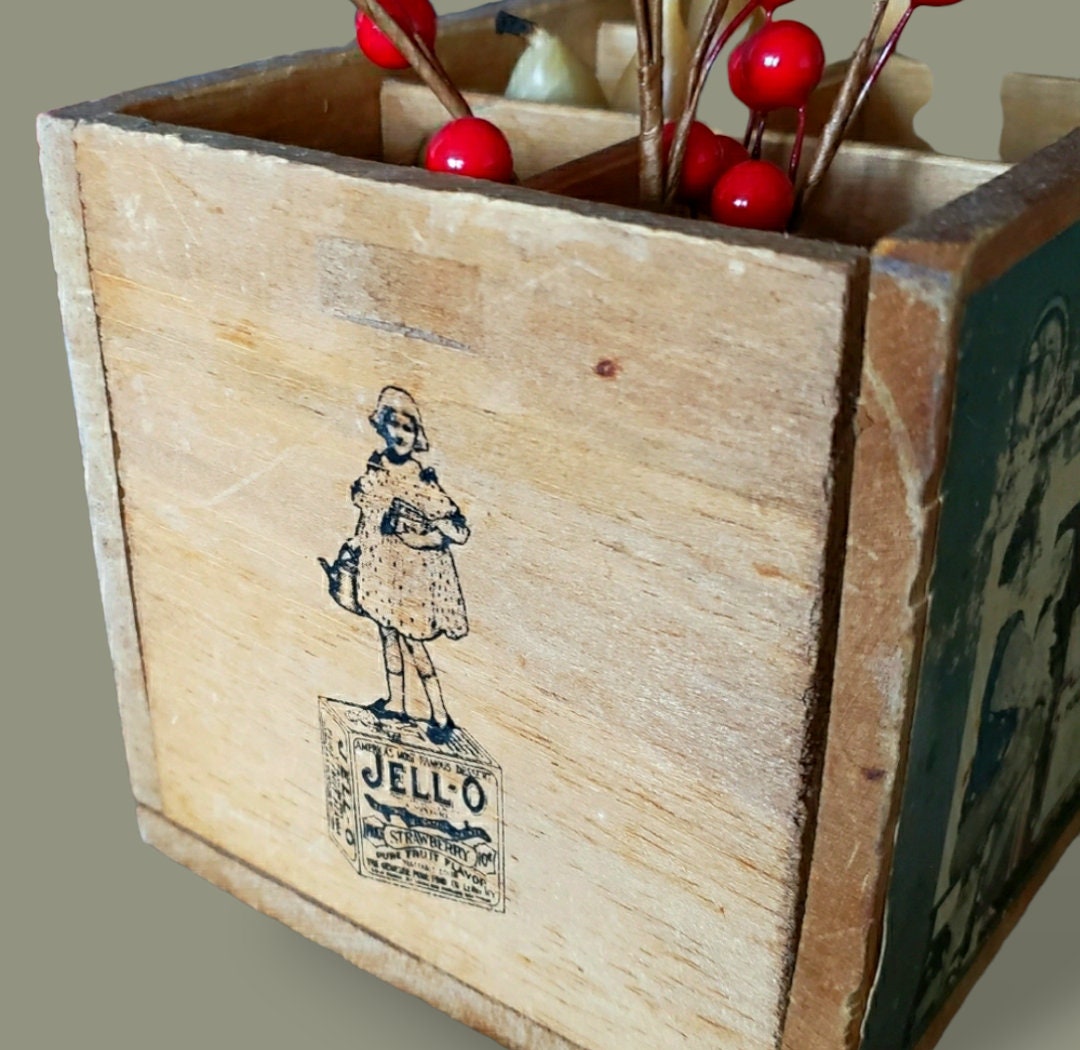 Antique Wooden Jello Box at Cheryl Allison blog