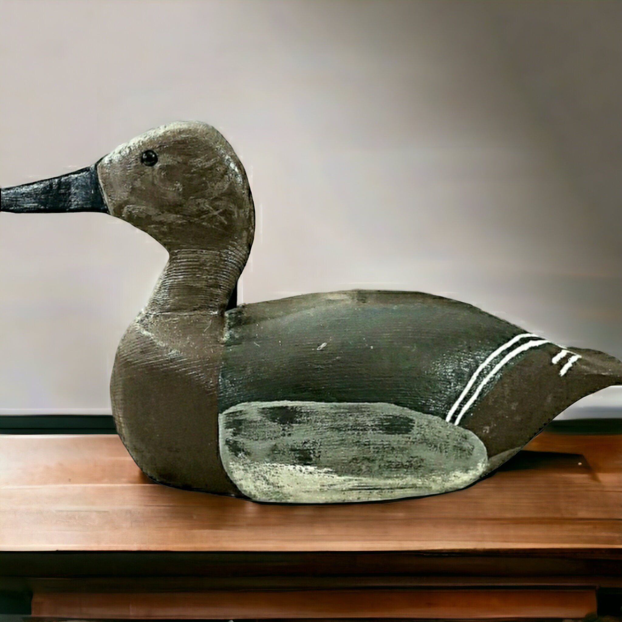 Vintage N. Olson Folk Art Wooden Duck Decoy Canvasback Hen Duck Hunter ...