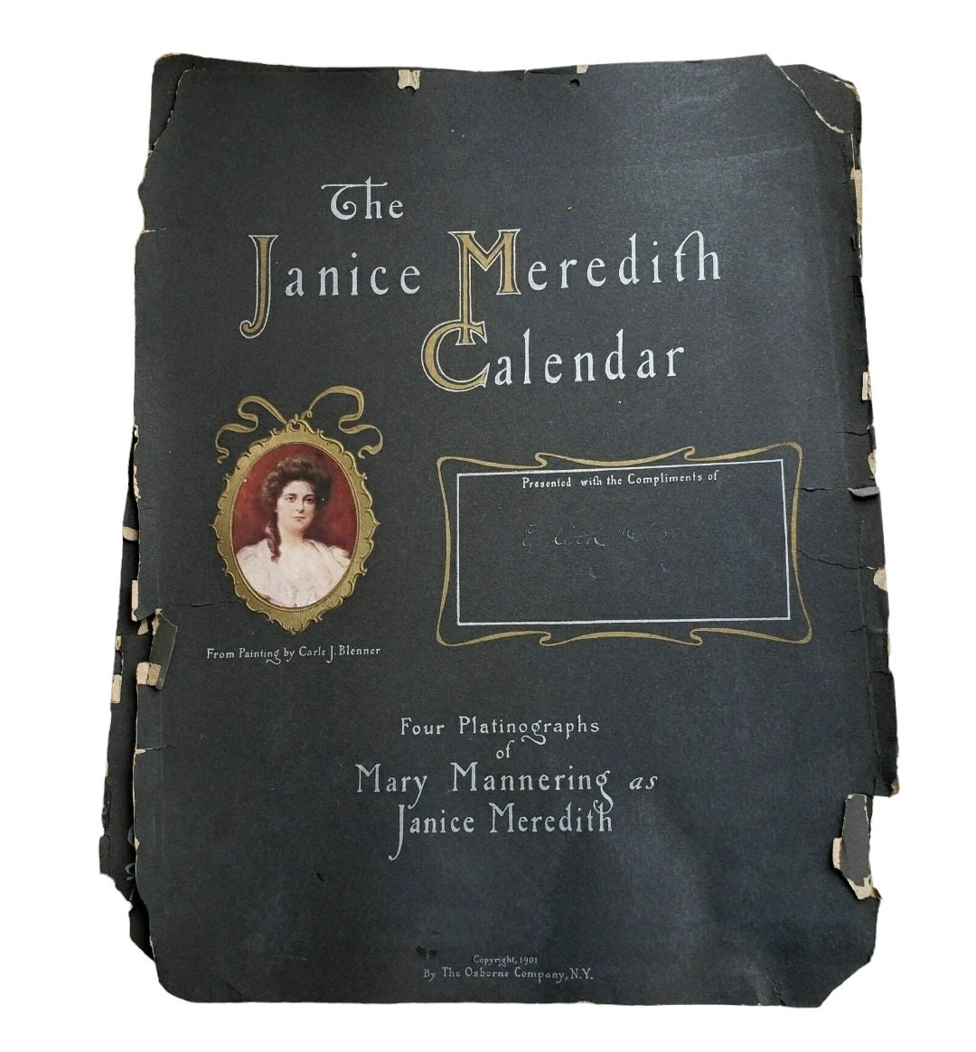 RARE Two Antique Platinograph Photos, Actress Mary Mannering, 1901 ...