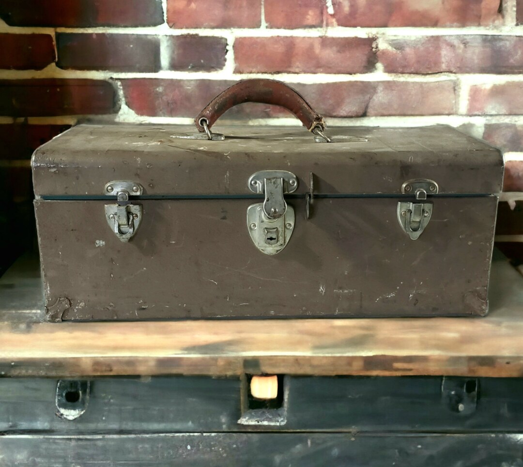 Old Metal Tool Box With Wear, Carpenter Mechanic Maker Garage Workshop ...