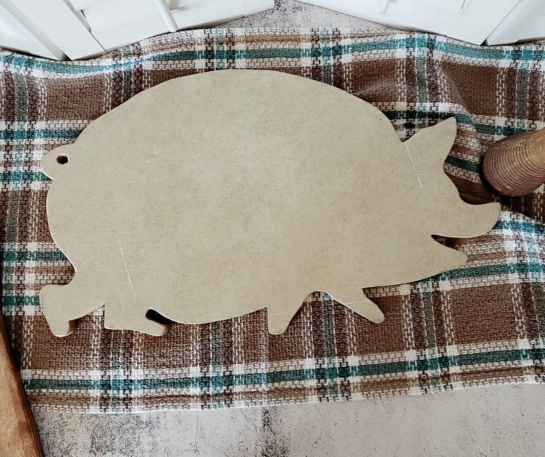 Vintage Folk Art Wooden Pig Cutting Board, Breadboard, Handmade ...