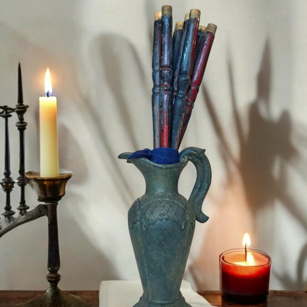 Seven Chair Spindles Red & Black, Dark Cottagecore Whimseygoth ...