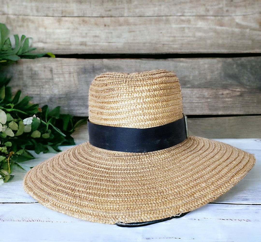 Vintage Straw Hat Wide Brim, Farmer Gardening Hiking Outdoor Shade - Etsy