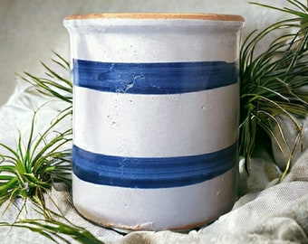 Assorted Blue Band Stoneware Crocks, Modern Farmhouse Decor, Old Crock ...