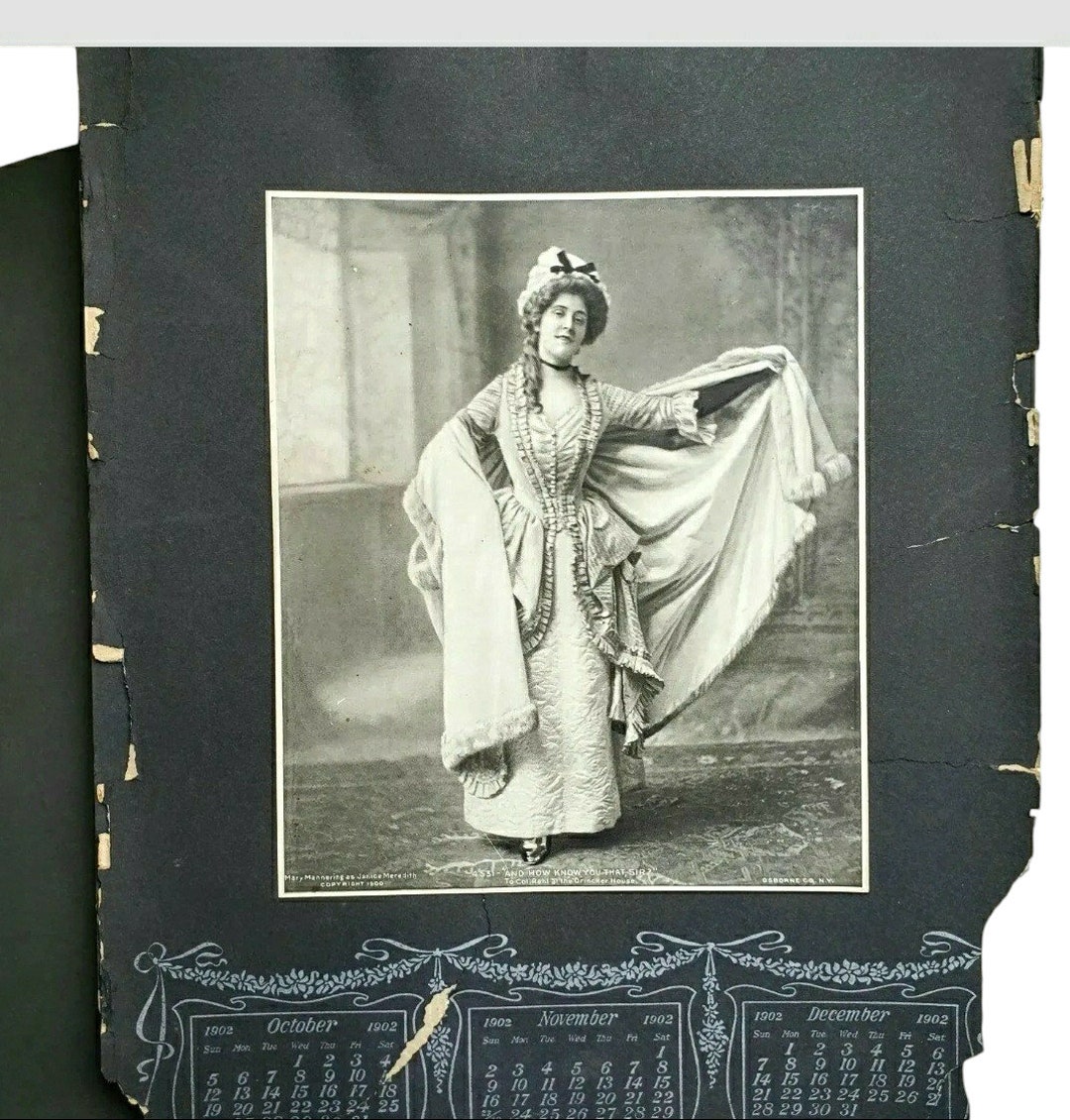 RARE Two Antique Platinograph Photos, Actress Mary Mannering, 1901 ...